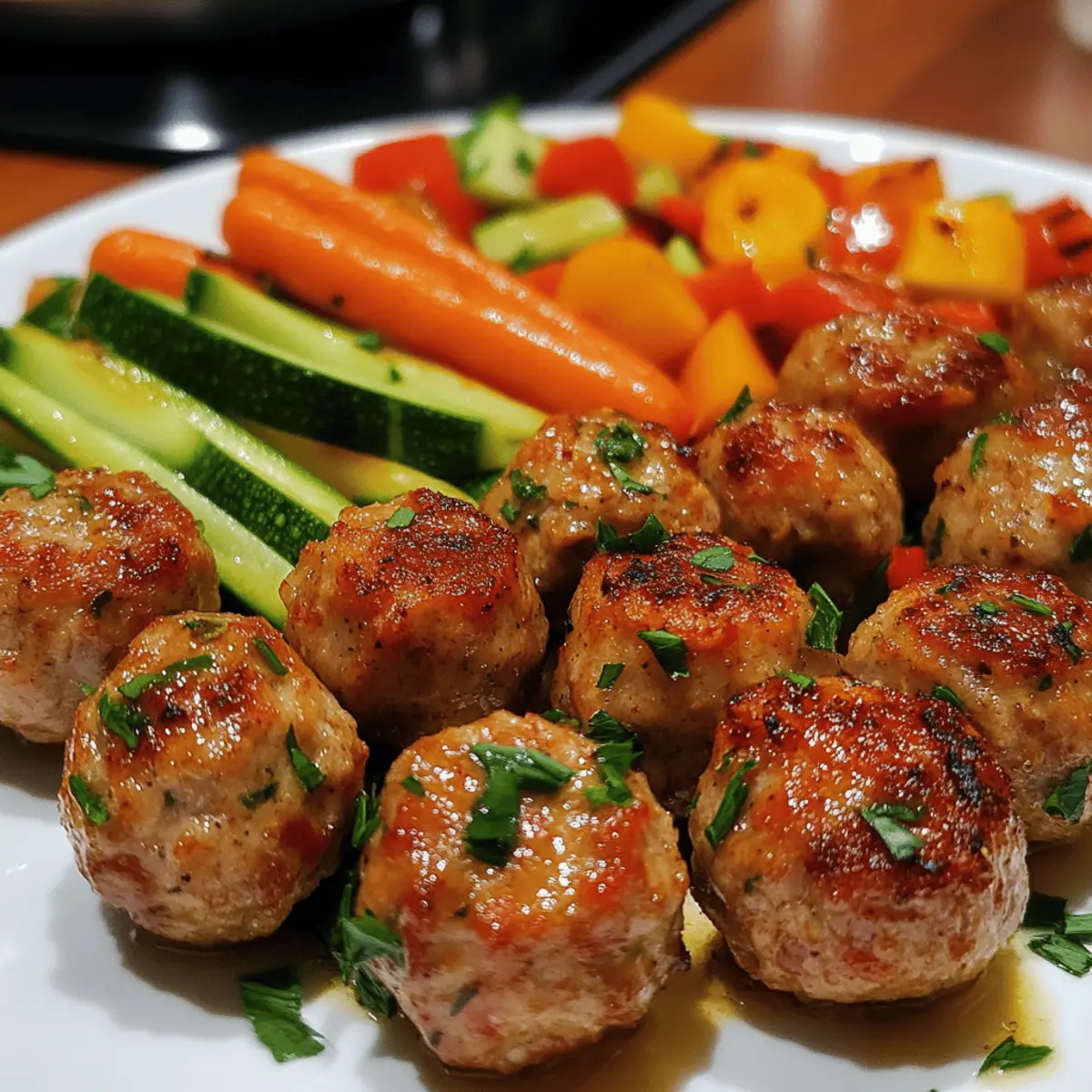 Ultimate Guilt-Free Crispy Mini Turkey Meatballs & Veggie Sticks