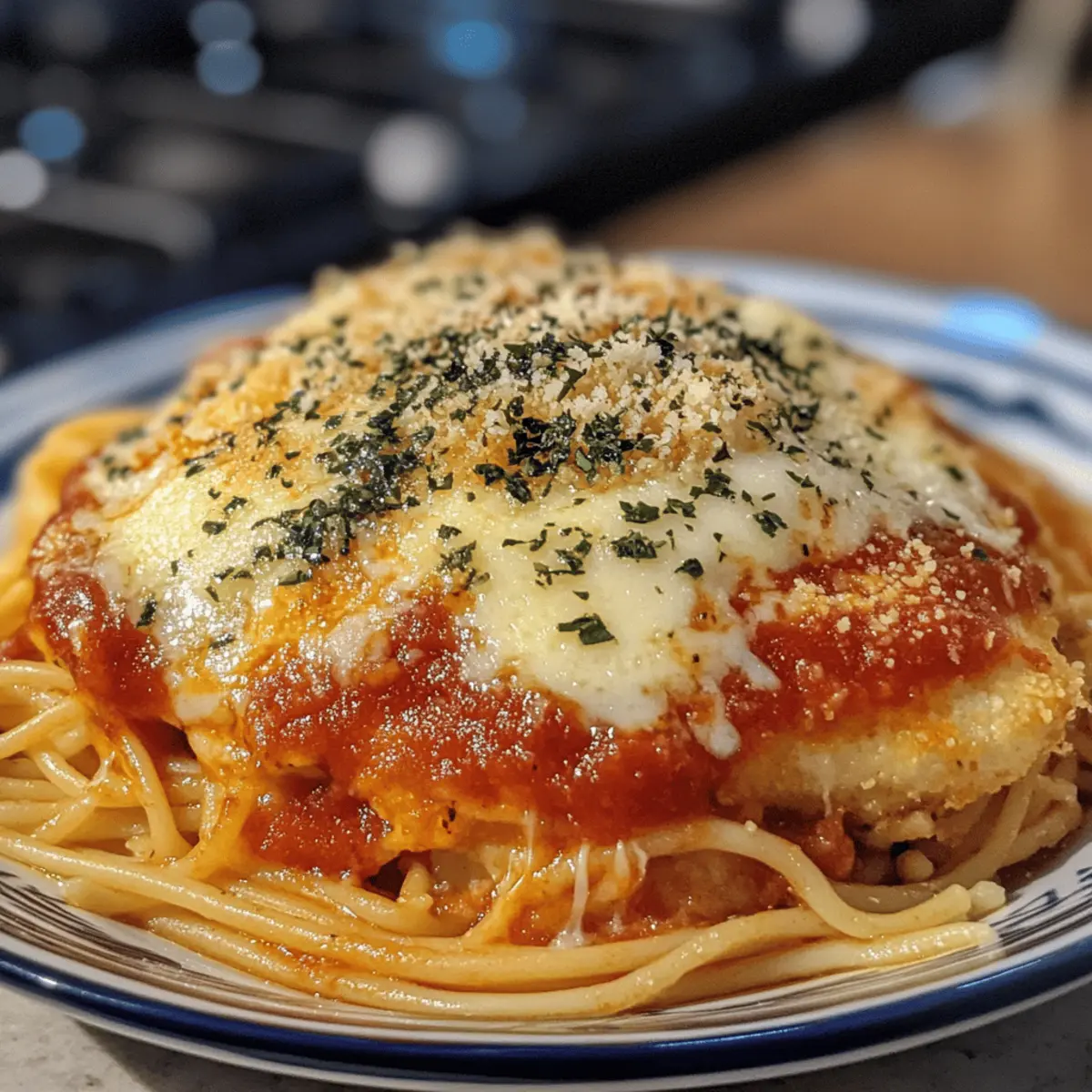 Ultimate Delicious Juicy Chicken Parmesan (no breading, baked)