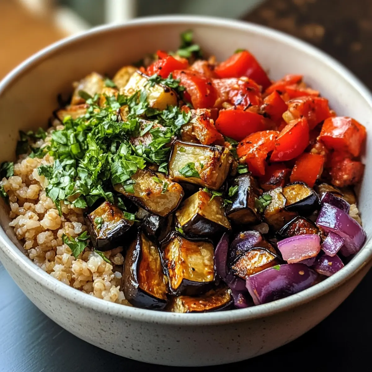 Ultimate Delicious Smoky Roasted Eggplant Bulgur Bowl Recipe