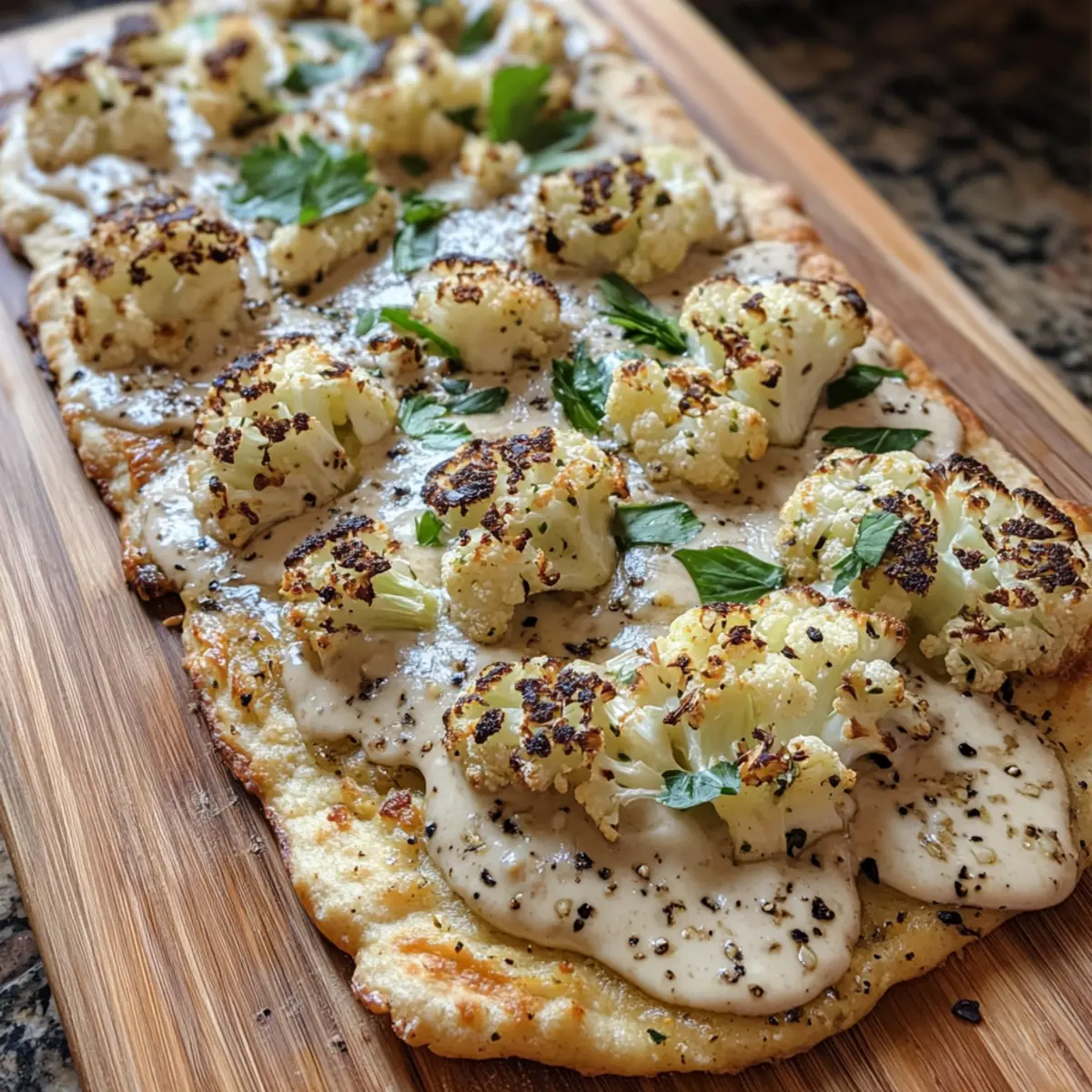 Ultimate Delicious Easy Roasted Cauliflower Tahini Flatbread